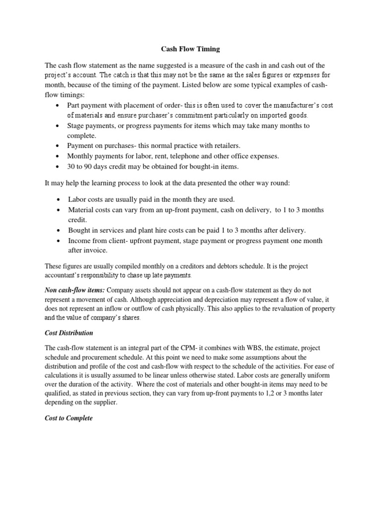 Cash Flow Timing | PDF | Cash Flow | Expense