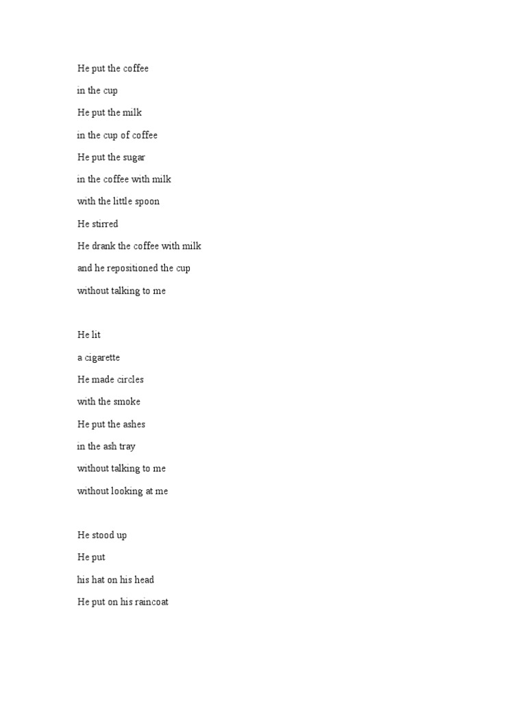 Déjeuner du Matin: A Poetic Reflection | PDF | Beverages
