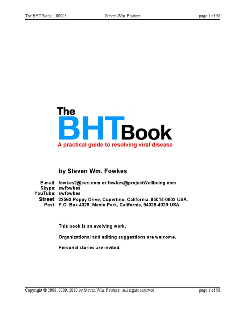 The BHT Book | PDF | Herpes Simplex | Generic Drug