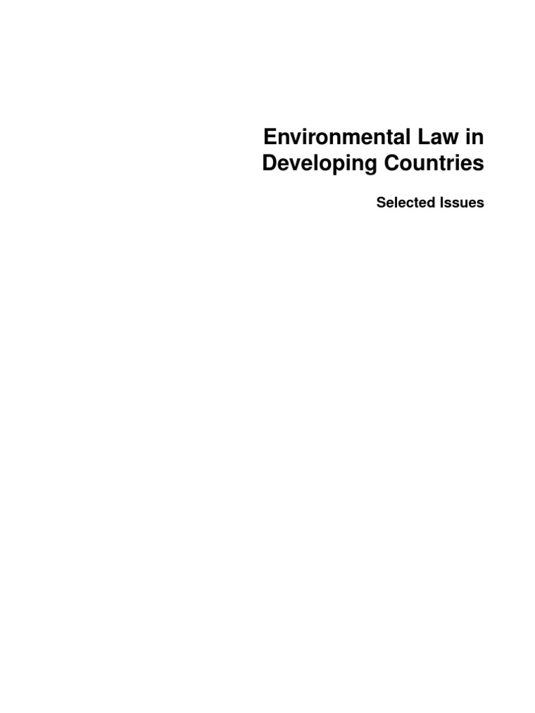 Environmental Law in Developing Countries: Selected Issues | PDF ...