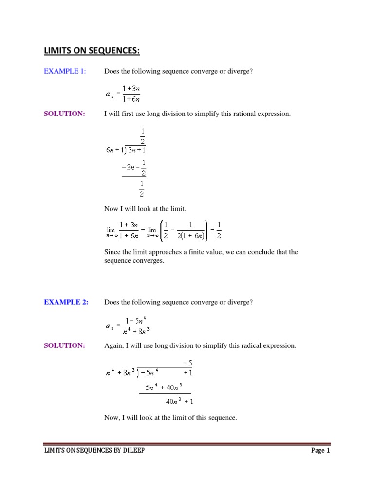 Home Work On Sequences | PDF | Limit (Mathematics) | Sequence