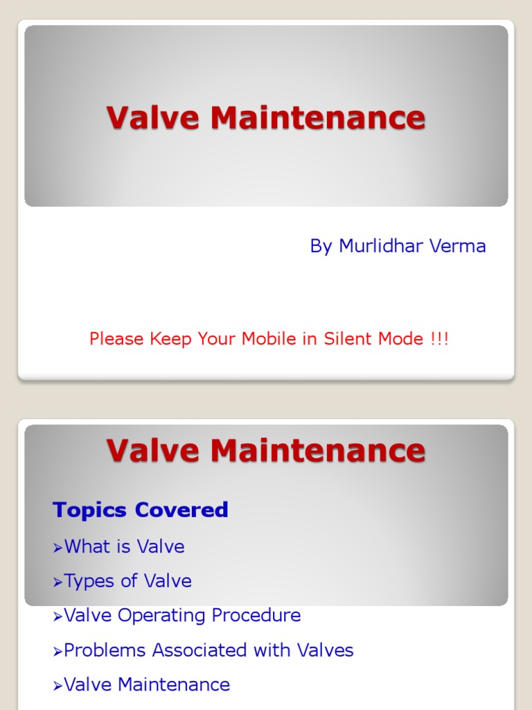 Valve Maintenance | PDF | Valve | Chemical Engineering