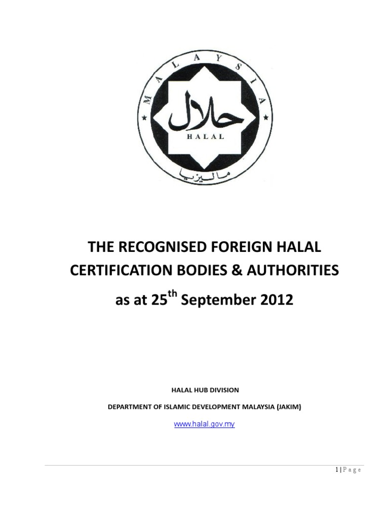 The Recognised Foreign Halal Certification Bodies & Authorities Asat25 ...