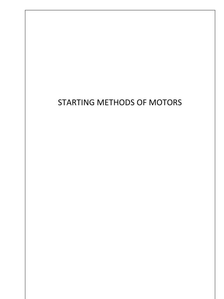 Starting Methods of Induction Motors | PDF | Electromagnetic Induction ...