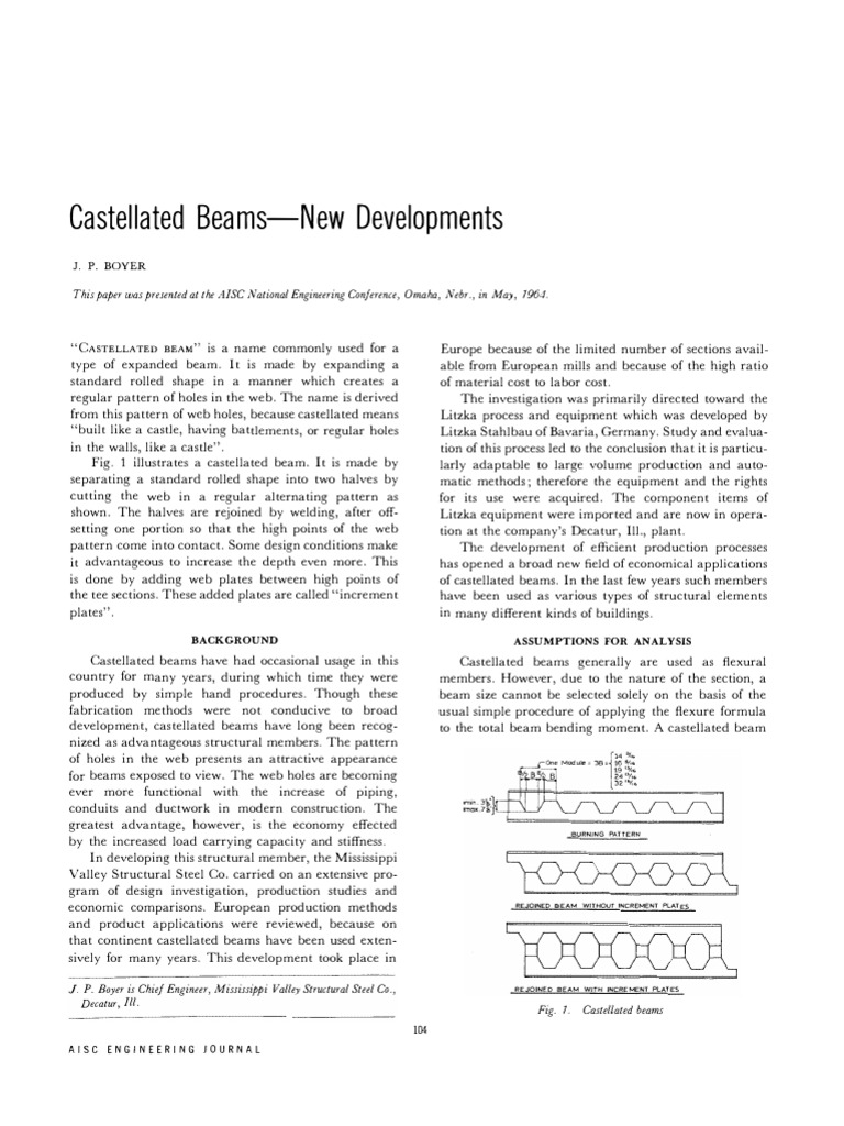 Castellated Beams | PDF | Bending | Buckling