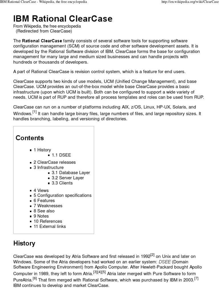 Ibm Rational Clearcase Wikipedia The Free Encyclopedia Software