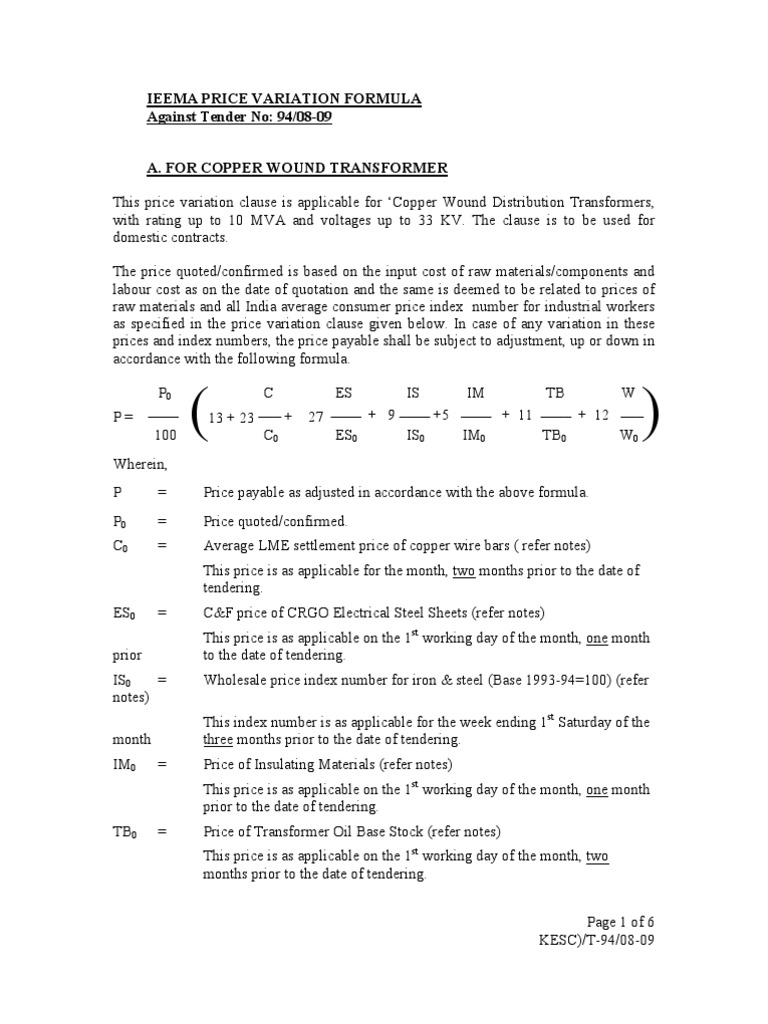 Price Variation | Download Free PDF | Transformer | Exchange Rate