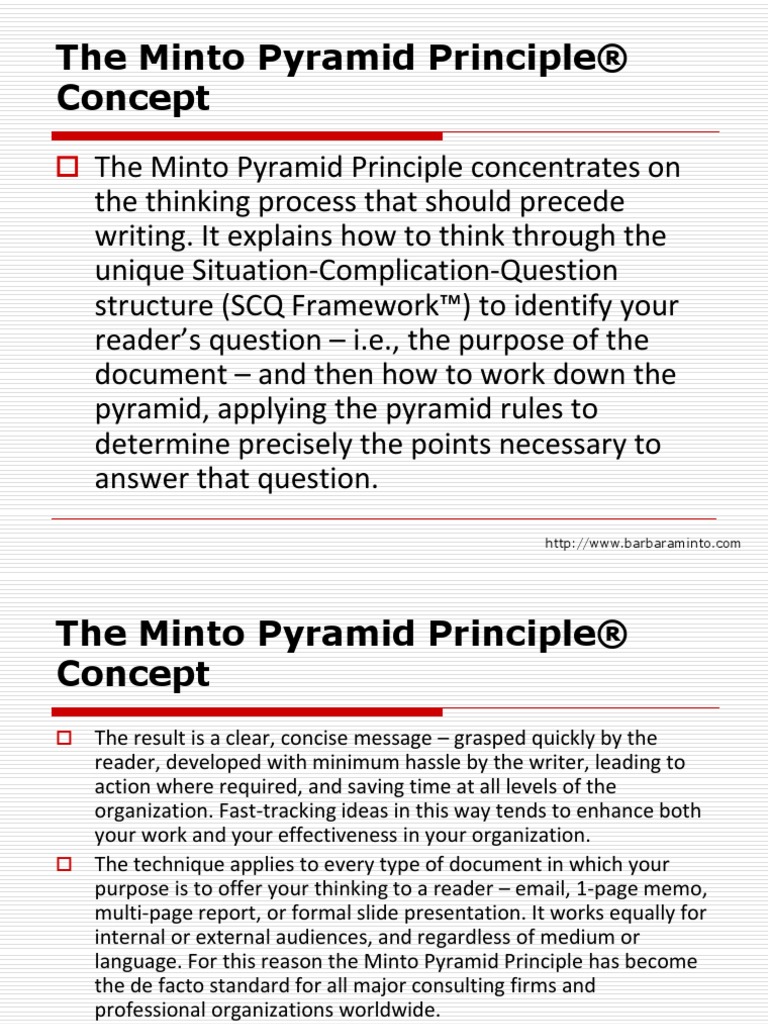 Minto Pyramid Principle | PDF | Reason | Thought