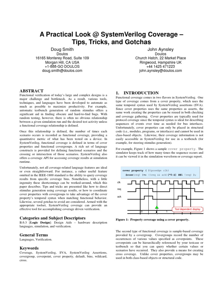 A Practical Look At Systemverilog Coverage Tips Tricks And Gotchas Pdf Parameter 