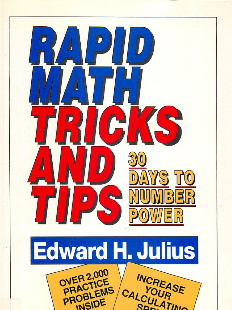 Rapid Math Tricks And Tips Edward H Julius PDF Division 