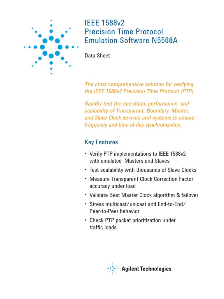 IEEE 1588v2 Precision Time Protocol Emulation Software N5568A | PDF ...