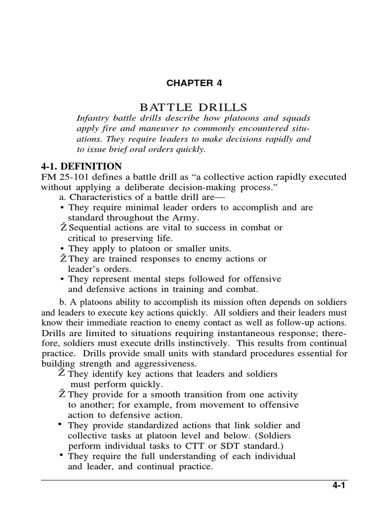 Battle Drills | PDF | Platoon | Company (Military Unit)