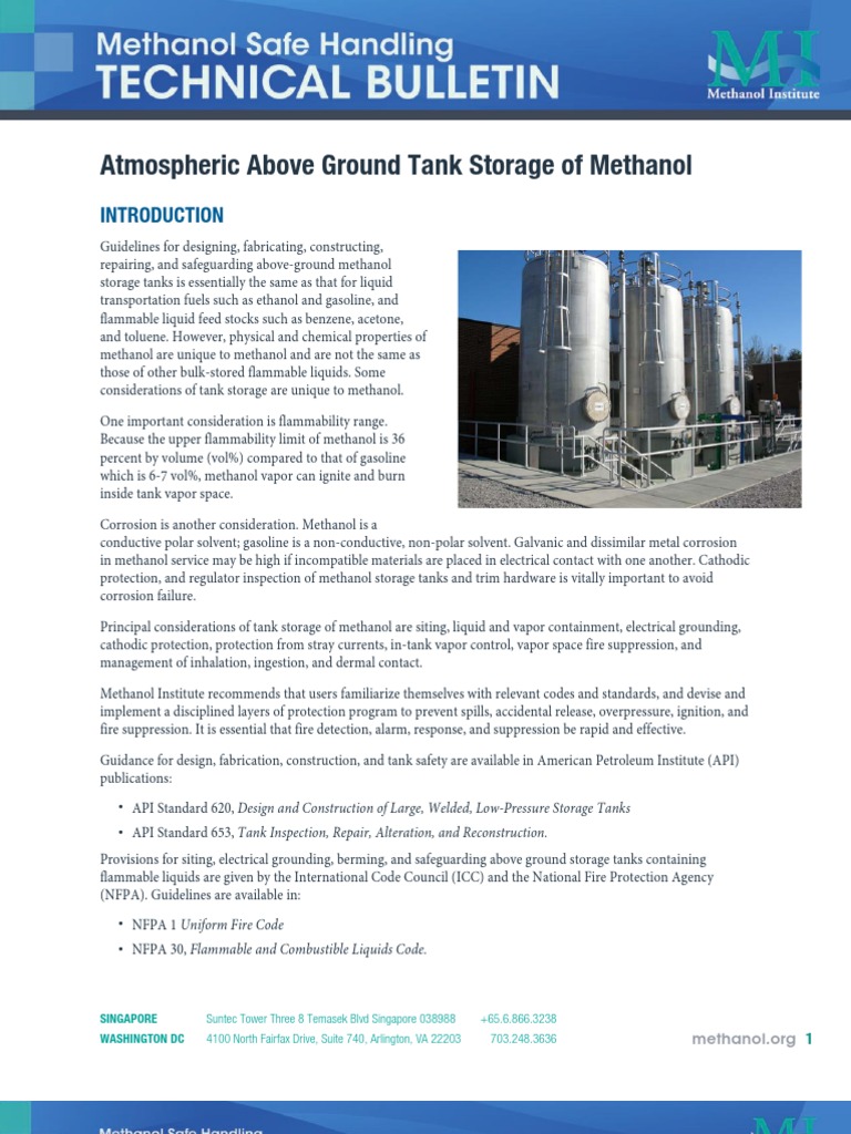 Methanol Storage Tank | Corrosion | Gasoline
