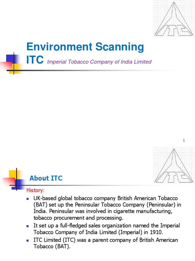 Environment Scanning ITC: Imperial Tobacco Company of India Limited ...