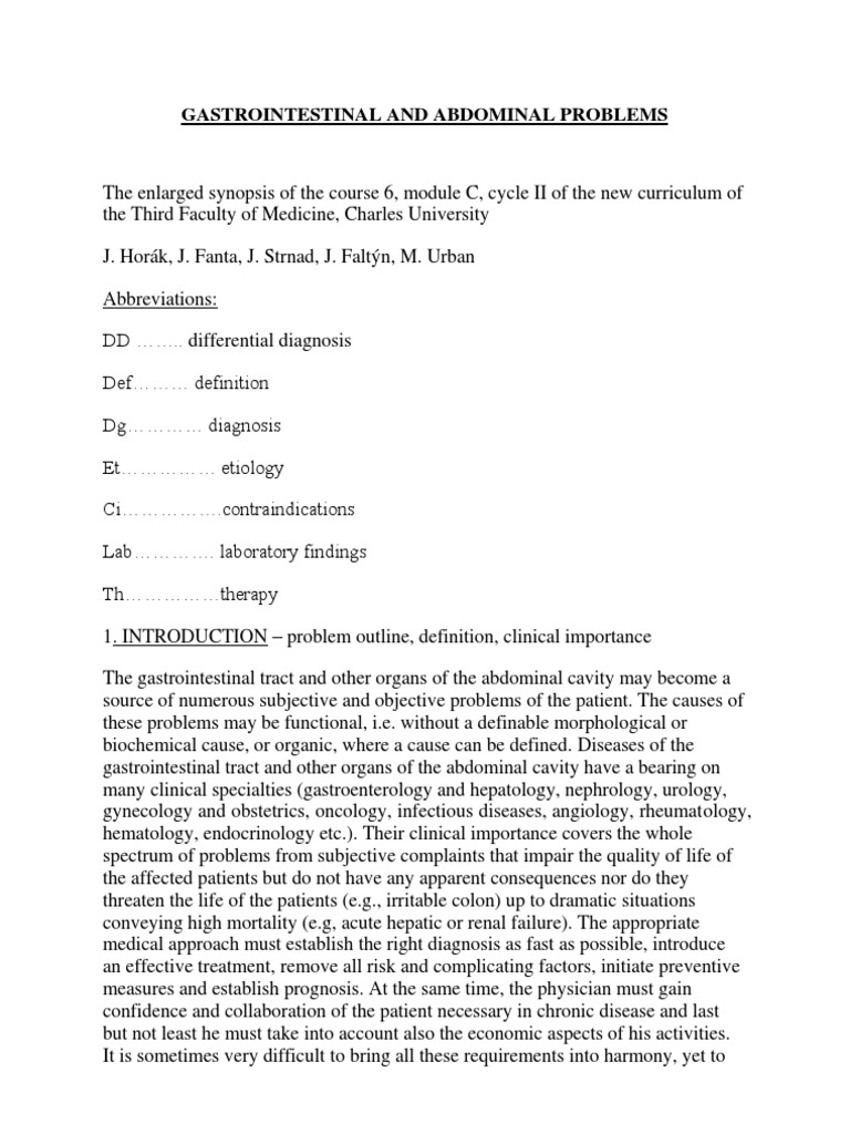 Gastrointestinal and Abdominal Problems 3.Lf | PDF | Esophagus | Peptic ...