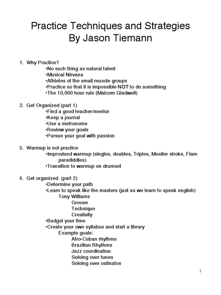 Practice Techniques & Strategies | PDF | Drum Kit | Rhythm