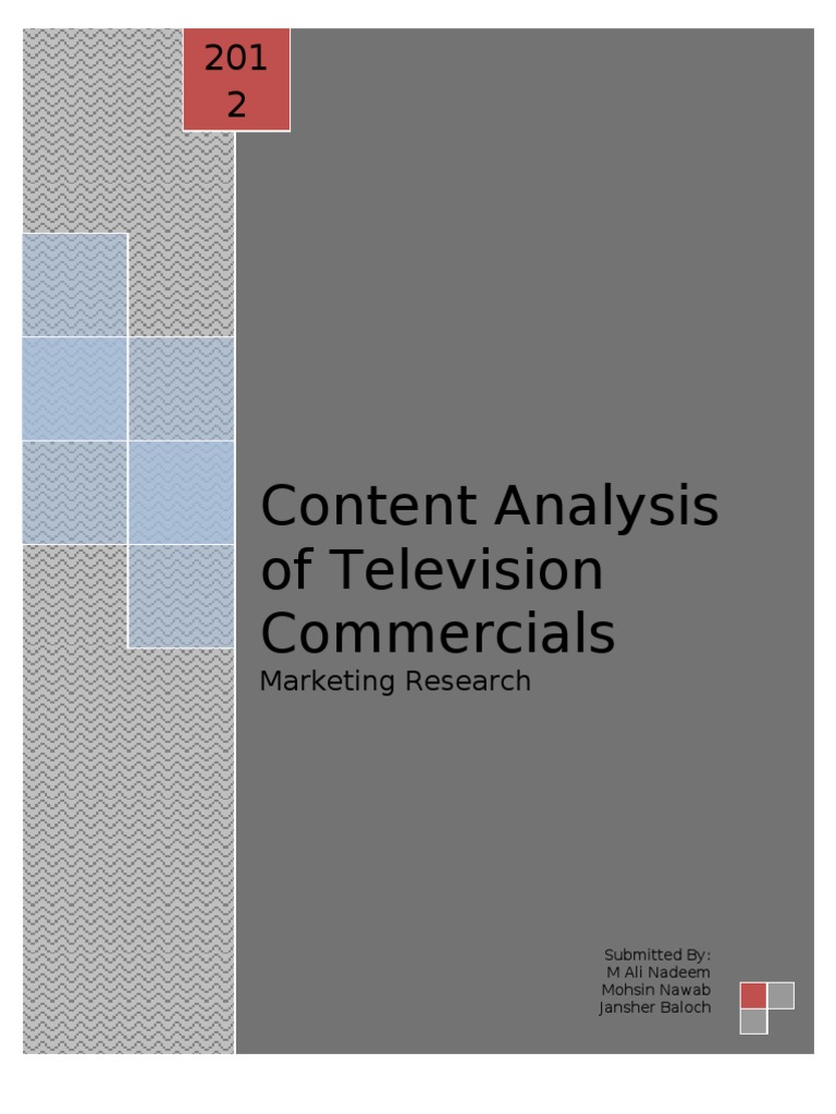 Content Analysis On TV Ads | PDF | Advertising | Data