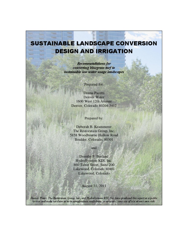 Sustainable Landscape Conversion | PDF | Lawn | Prairie