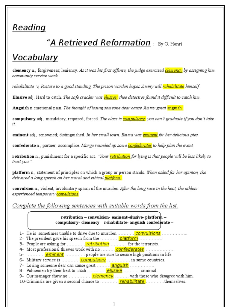Final Revision Answer Key Grade 8 | Comet | Part Of Speech