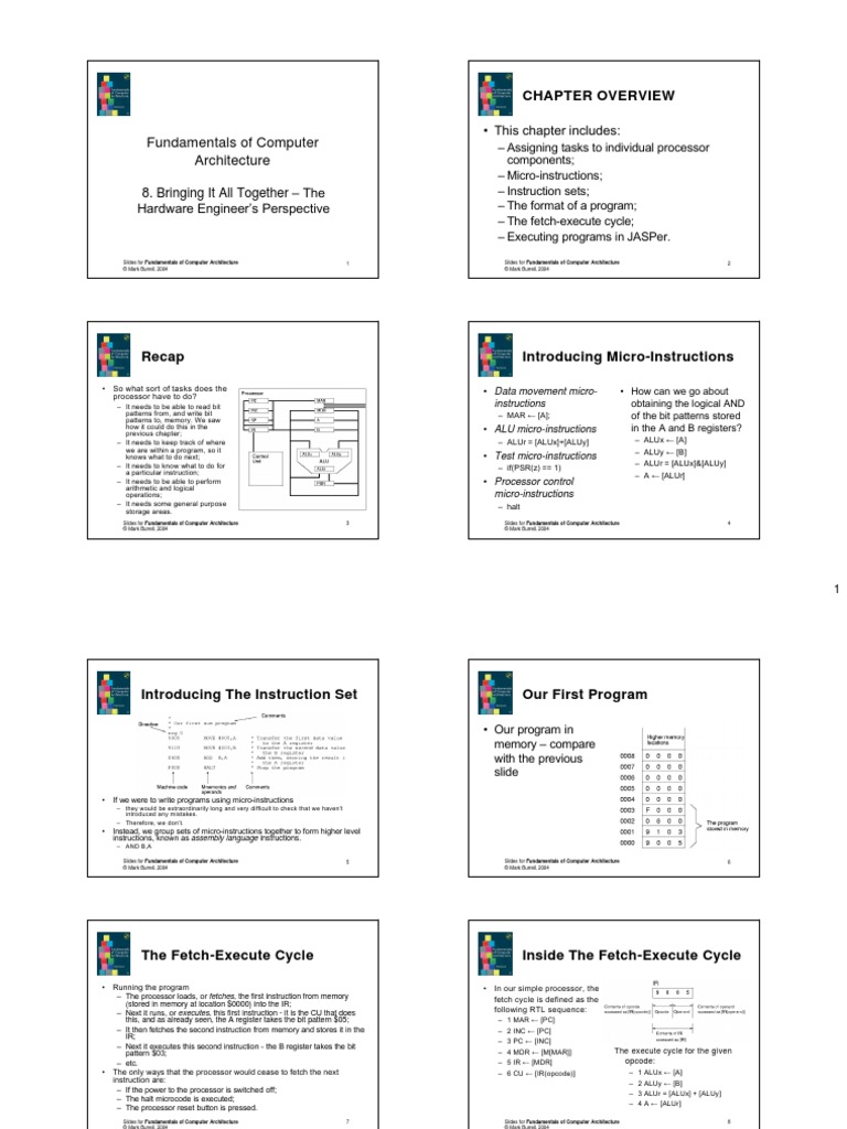 FOCA Chapter 08 Handout | PDF | Instruction Set | Central Processing Unit