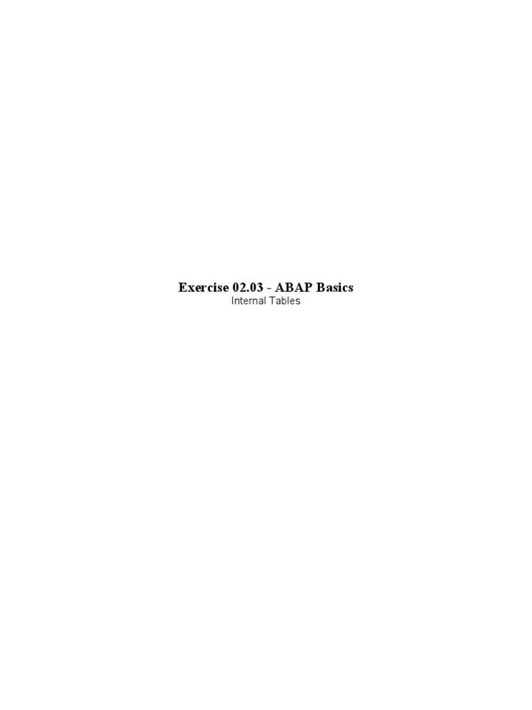 23 Abap Basics Internal Tables Pdf Computer Programming Computing