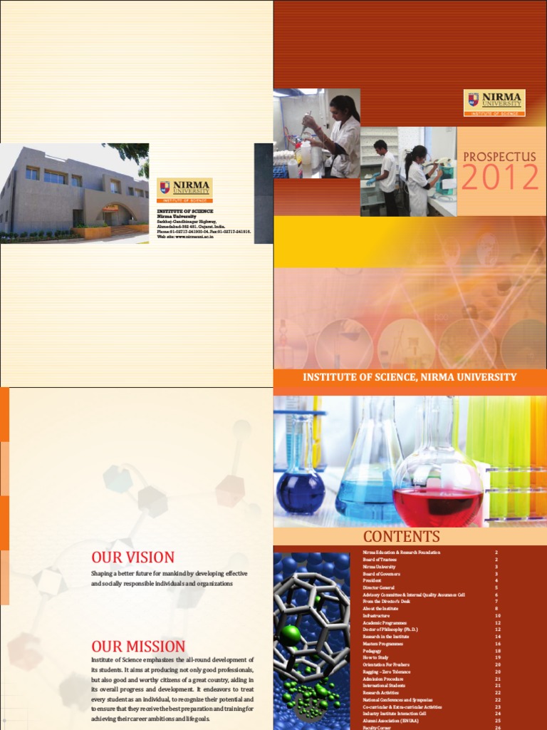 Prospectus: Institute of Science, Nirma University | PDF | Doctor Of ...