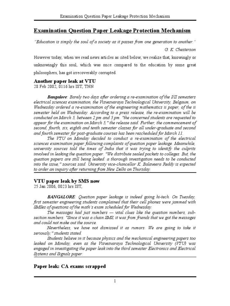 Exam Paper Leakage Prevention System | PDF | Encryption | Test (Assessment)