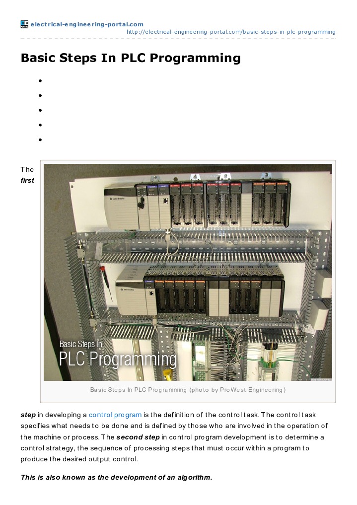 Basic Steps in PLC Programming | PDF | Programmable Logic Controller | Relay