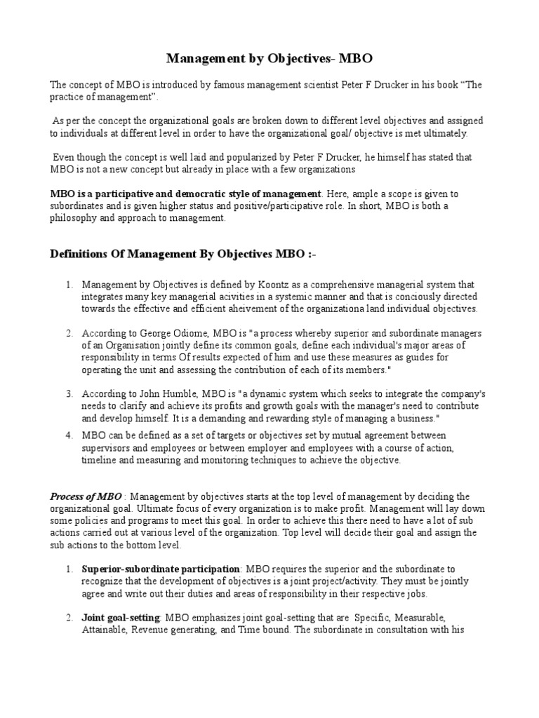 Assignment MBO | PDF | Goal | Goal Setting