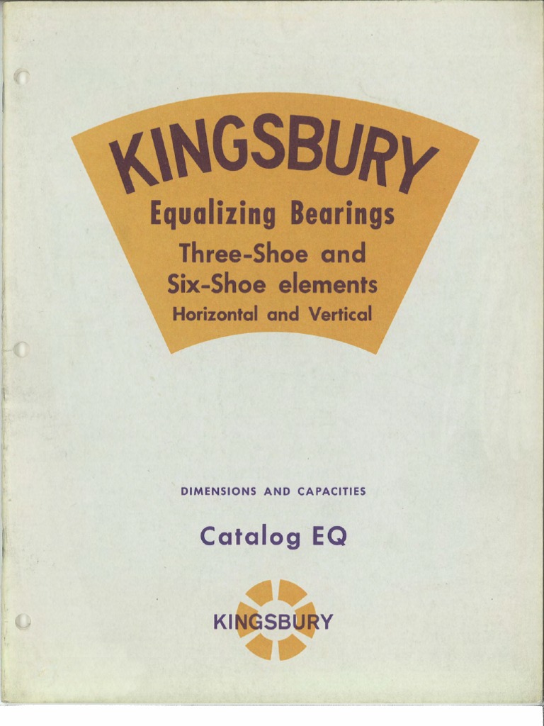 Catalog-EQ - Kingsbury Bearing | PDF | Bearing (Mechanical) | Pump
