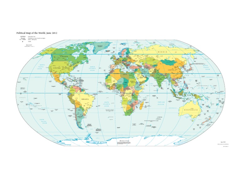Political Map of The World (June 2012, by CIA) | PDF | Travel