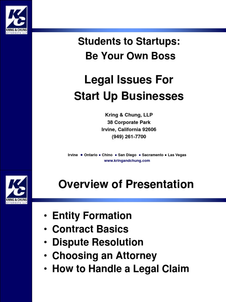 Legal Issues For Start Up Businesses: Students To Startups: Be Your Own ...