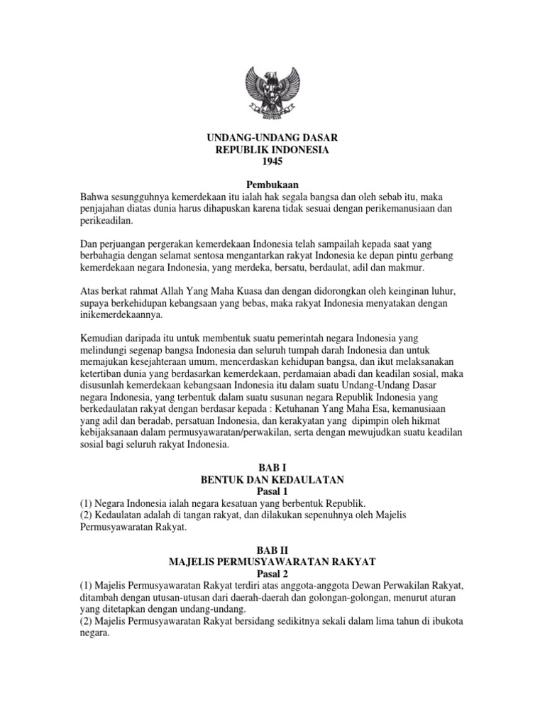 Undang Undang Dasar 45 - Perumperindo.co.id