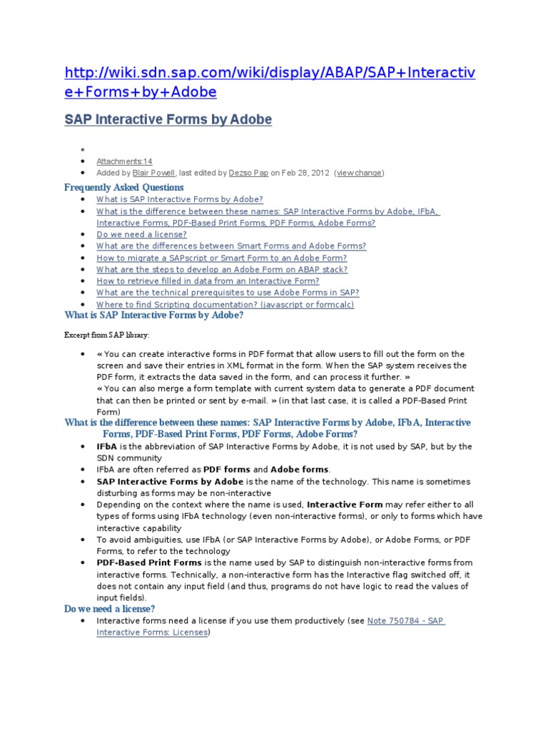 SAP Interactive Forms by Adobe | PDF | Online And Offline | World Wide Web