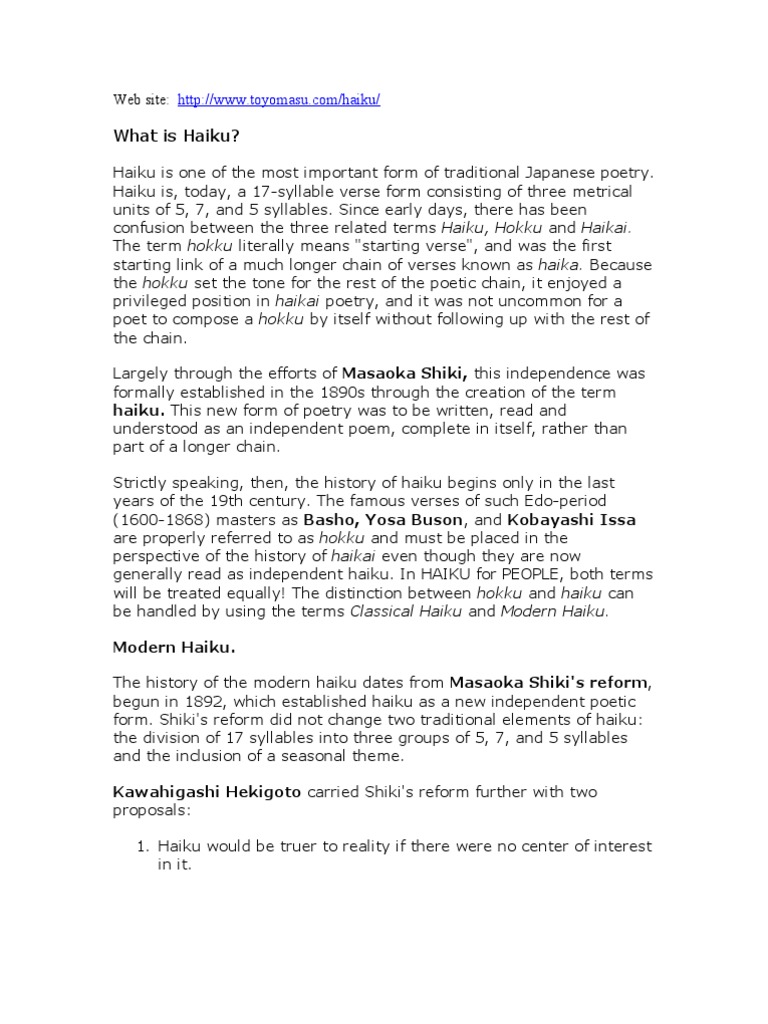 Haiku | PDF | Haiku | Haikai Forms