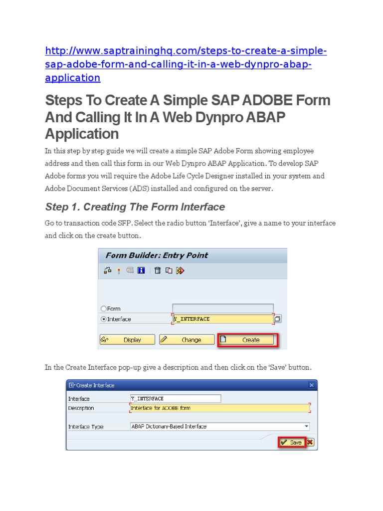Steps To Create A Simple SAP ADOBE Form | PDF | Parameter (Computer Programming) | Computer ...