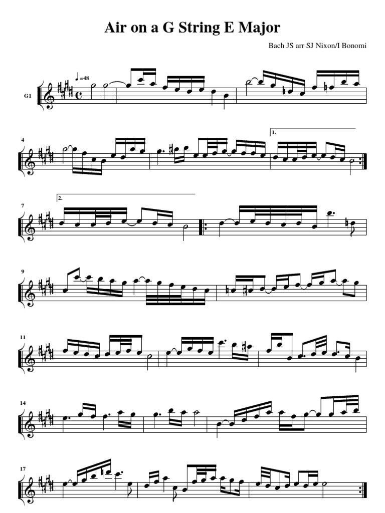 Air On G String Guitar 1 | PDF