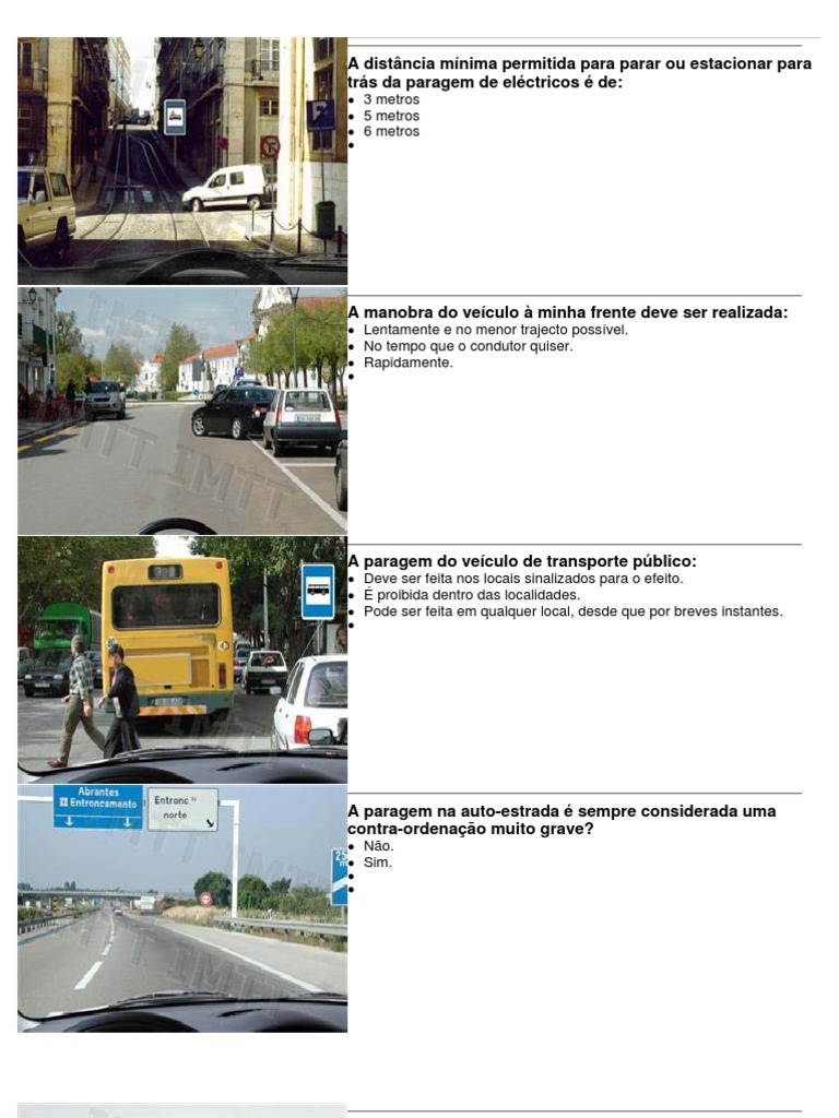 Exames Imtt | PDF | Estacionamento | Tráfego