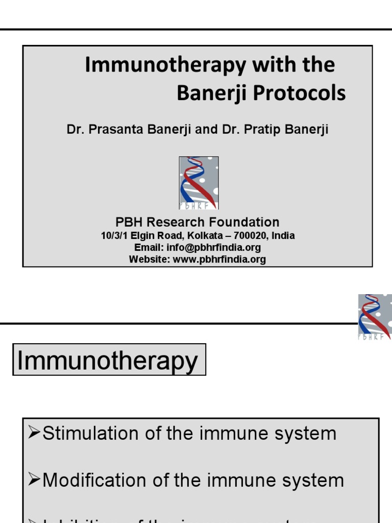 Immunotherapy With Banerji Protocol | PDF