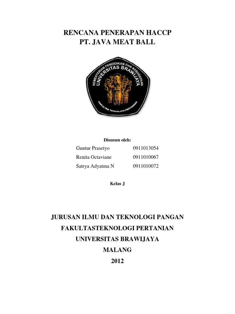 Contoh HACCP Plan | PDF