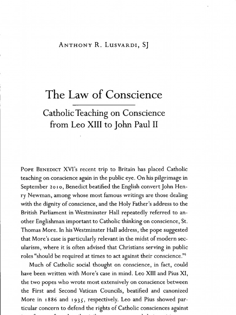 Catholic Conscience | PDF | Conscience | Catholic Church