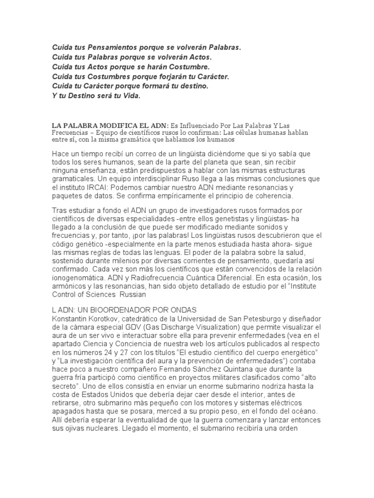 ADN y Palabras | PDF