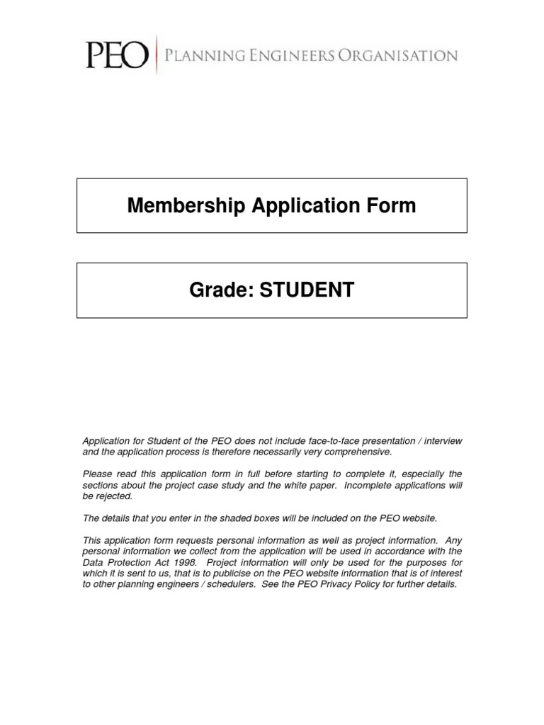 Peo Applicationform Student | Download Free PDF | Personally ...