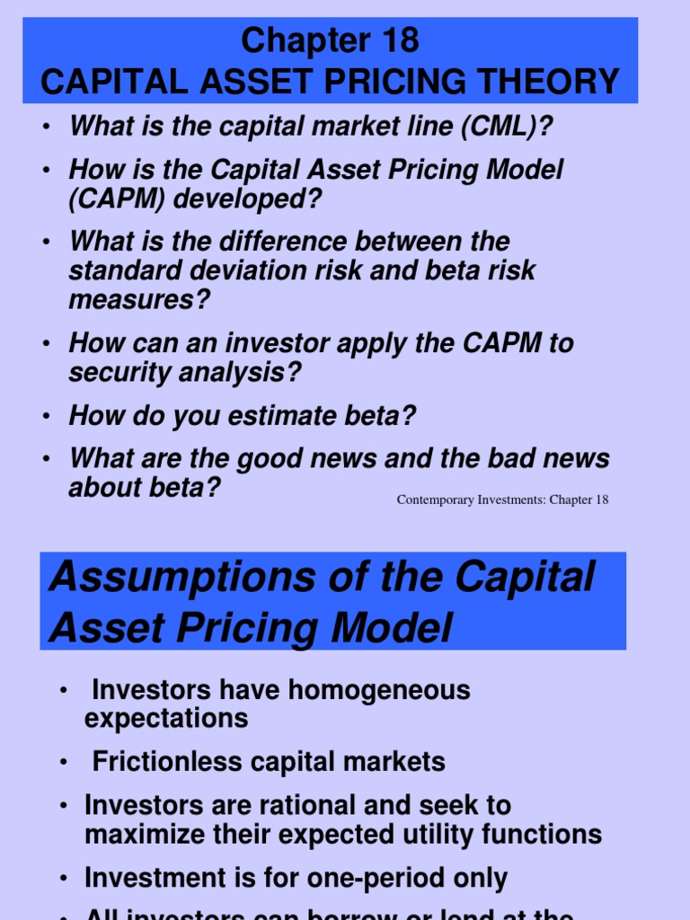 SML and CML | PDF | Capital Asset Pricing Model | Beta (Finance)