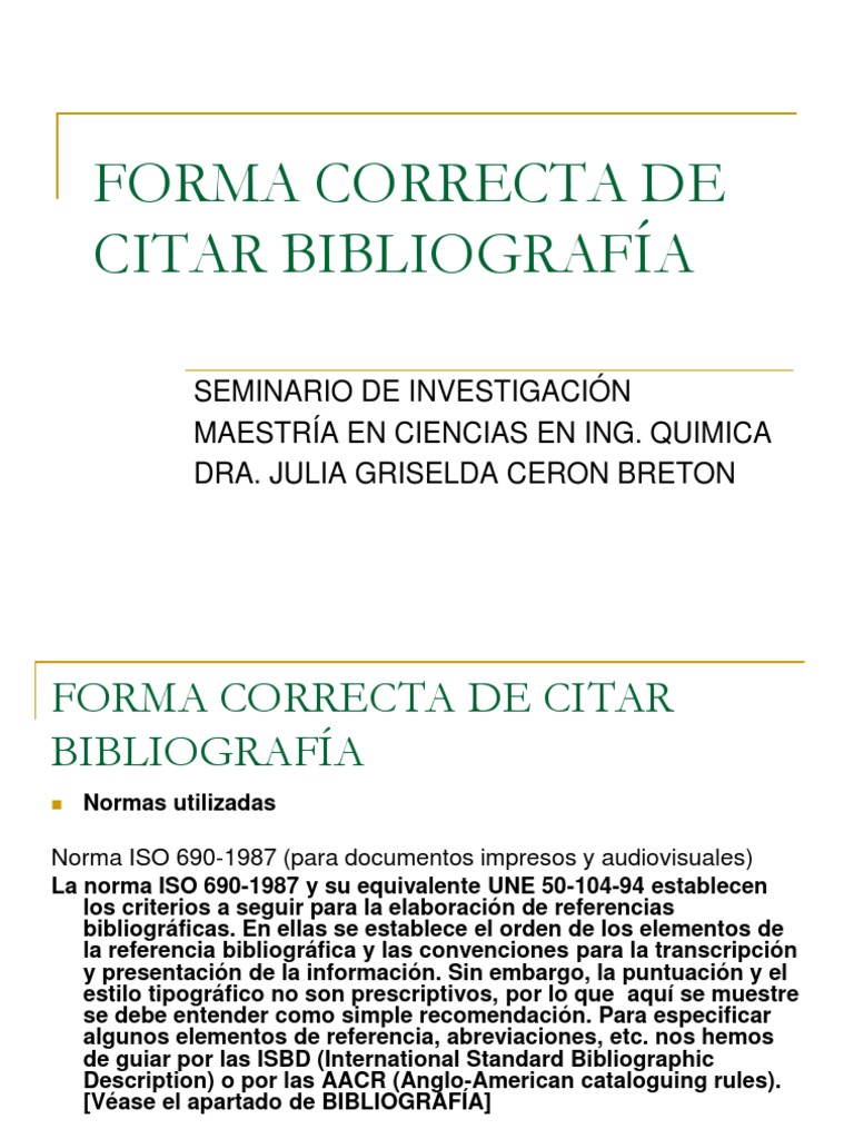 Forma Correcta de Citar Bibliografías | PDF | Soporte | Publicación