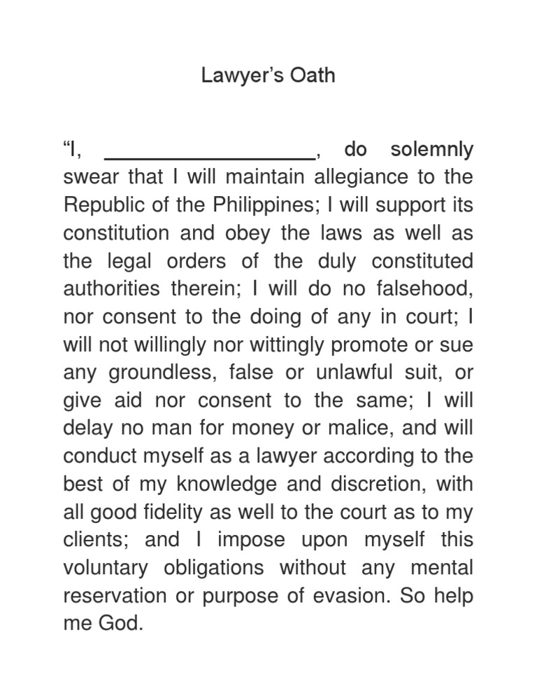 Lawyer's Oath | PDF