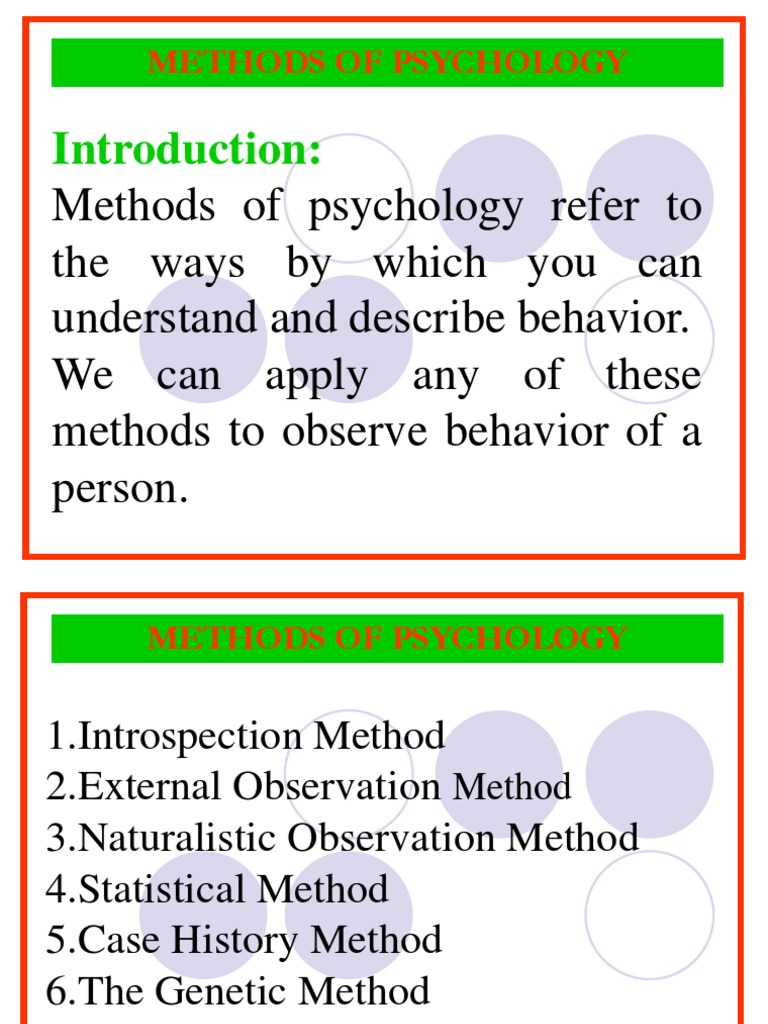 Methods of Psychology | Thought | Psychology & Cognitive Science