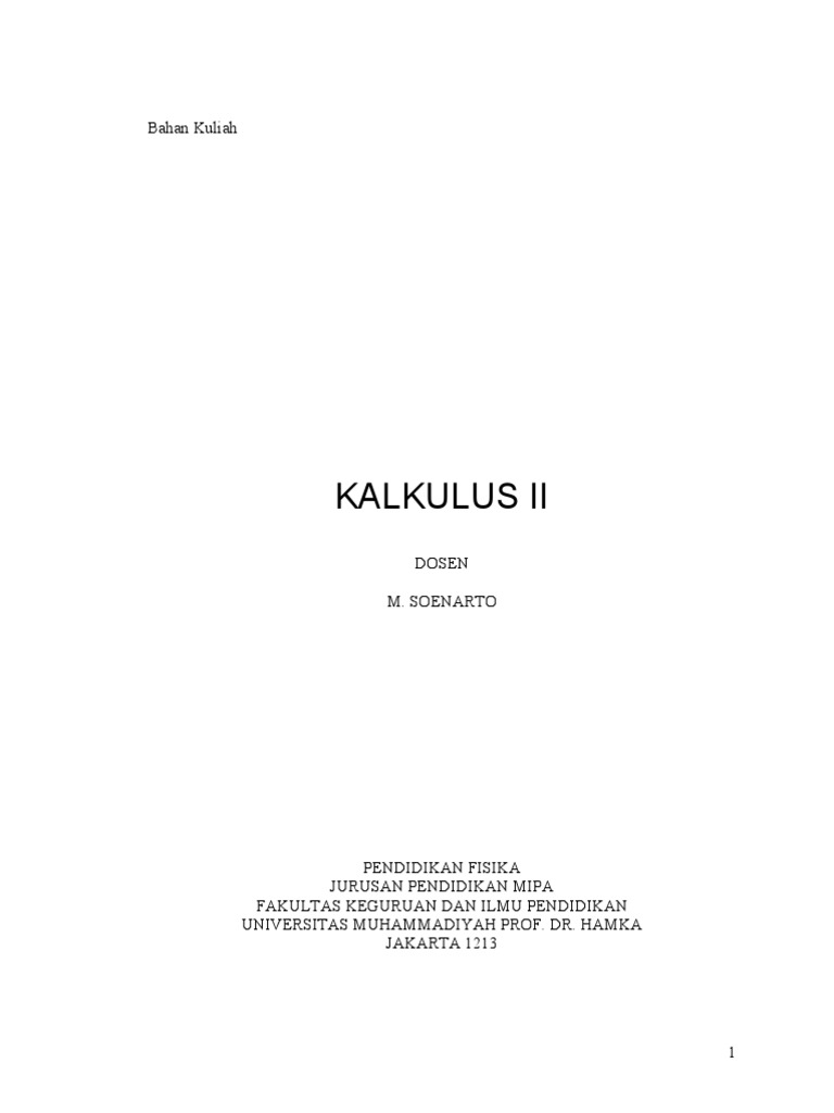 Buku Ajar Kalkulus 2 | PDF