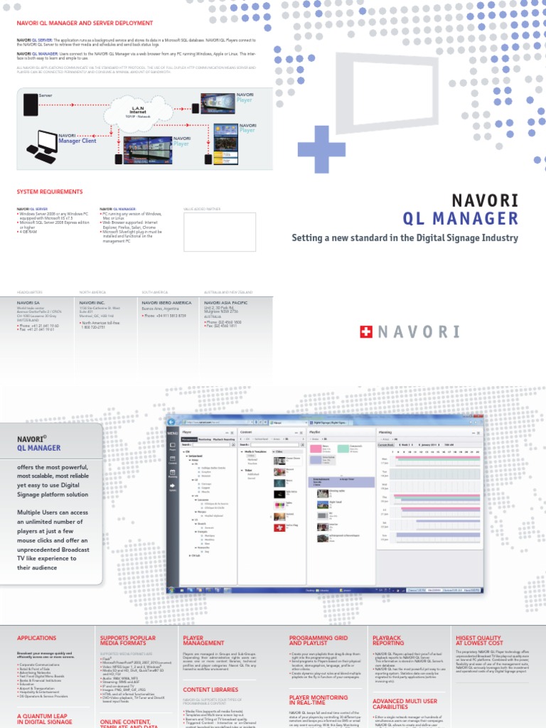 Navori QL Brochure | PDF | Microsoft Windows | Internet