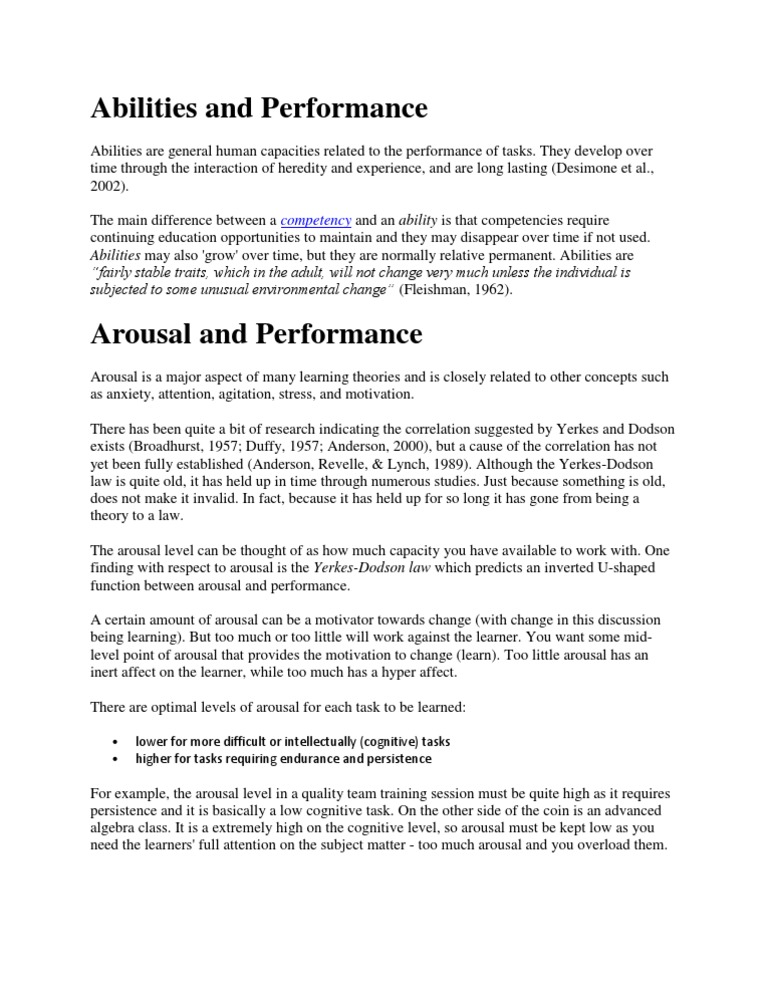 Abilities and Performance: Competency | PDF